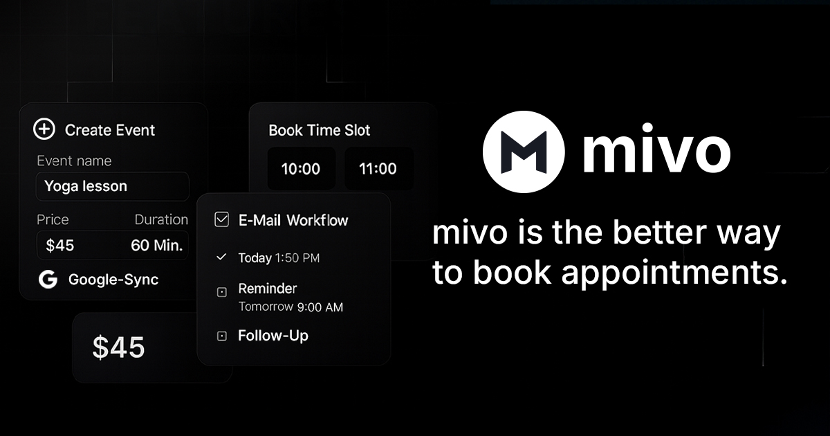 Mivo: Booking Platform for Service Providers.